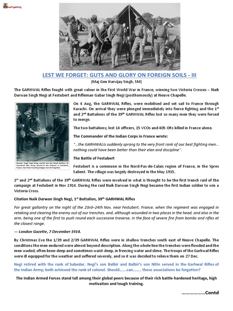 Lest We Forget, Guts and Glory On Foriegn Soils Iii | Download Free PDF | Military Operations ...