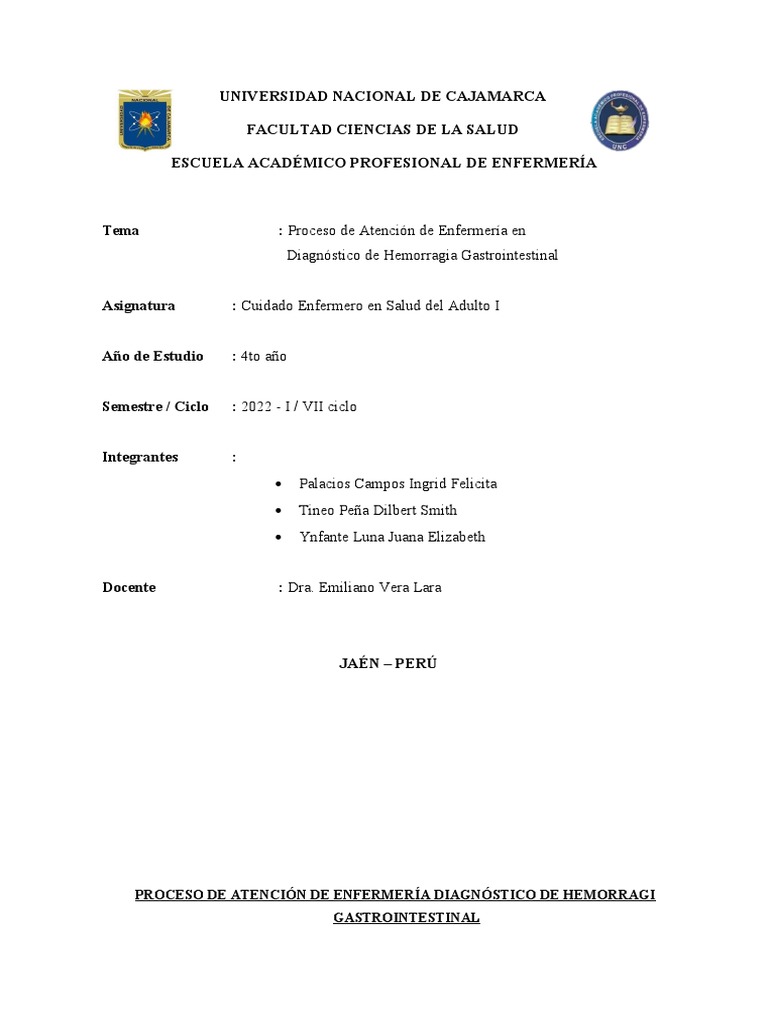 Pce - Hemorragia Gastrointestinal | PDF | Tracto gastrointestinal ...