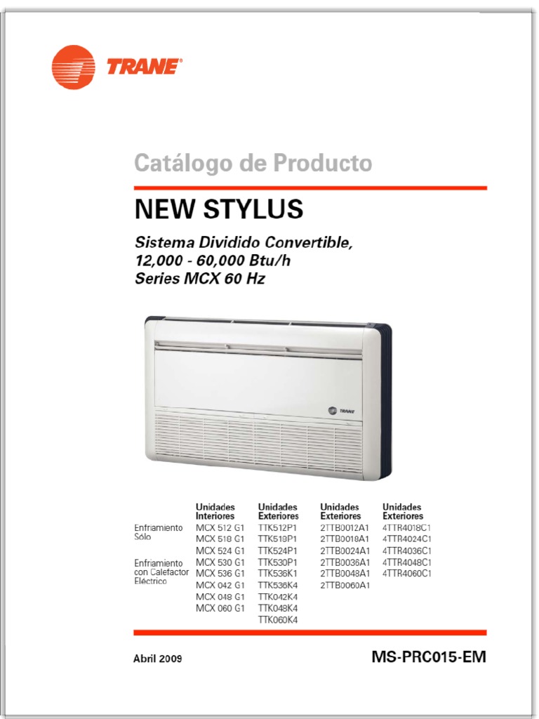 Catálogo de Productos TRANE | PDF
