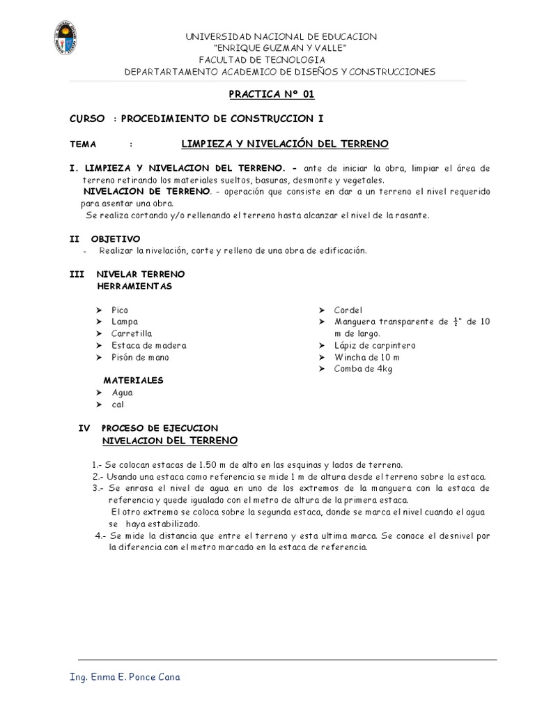 PRACTICA 01 - Correr Nivel y Asentado Muro | PDF