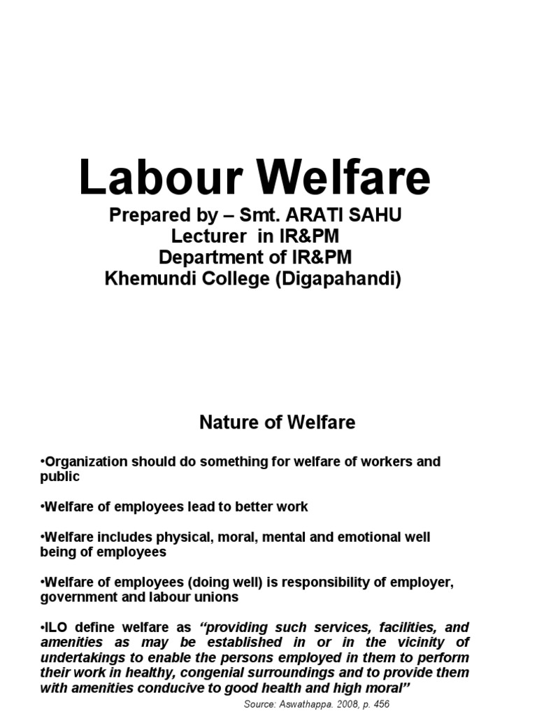 Labour Welfare | PDF | Welfare | Employment