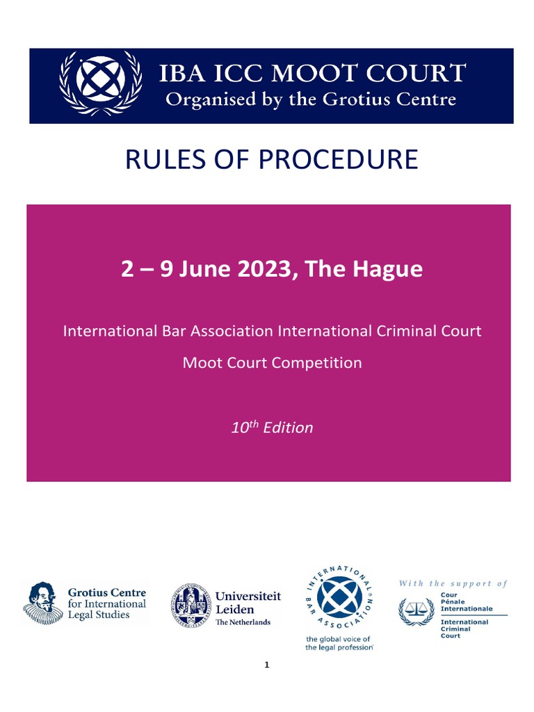 Rules of Procedure IBA ICCMCC 2023 | PDF | International Criminal Court ...