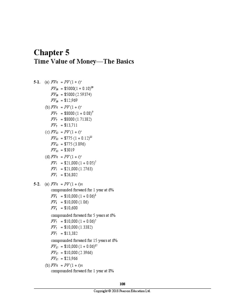 Chapter 5 - Solution Manual | PDF | Present Value | Annual Percentage Rate
