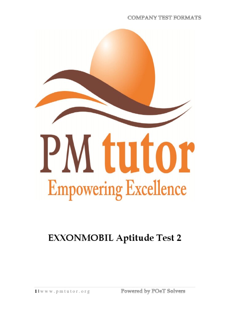 ExxonMobil Aptitude Test Guide | PDF | Toll Road | Tunnel
