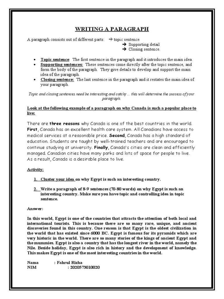 Fahrul Rizha - TI2A - MID TEST - Writing-A-Paragraph | PDF | Ancient ...