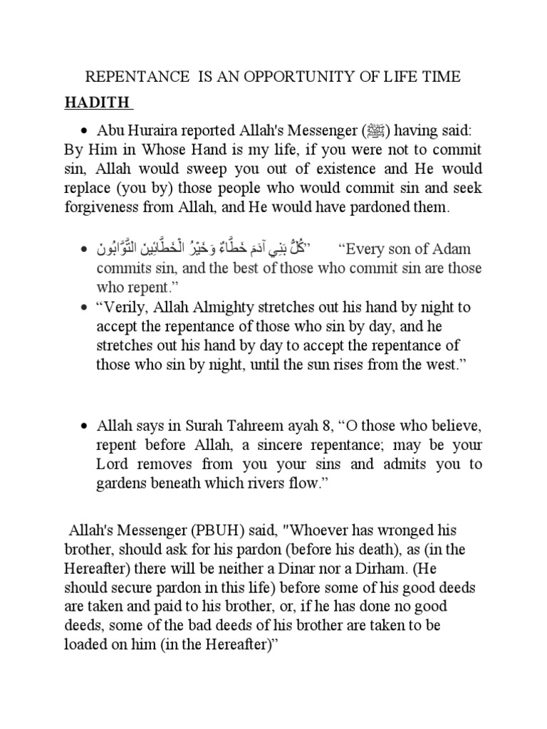 Repentance Notes and Worksheet | Download Free PDF | Religious Belief ...