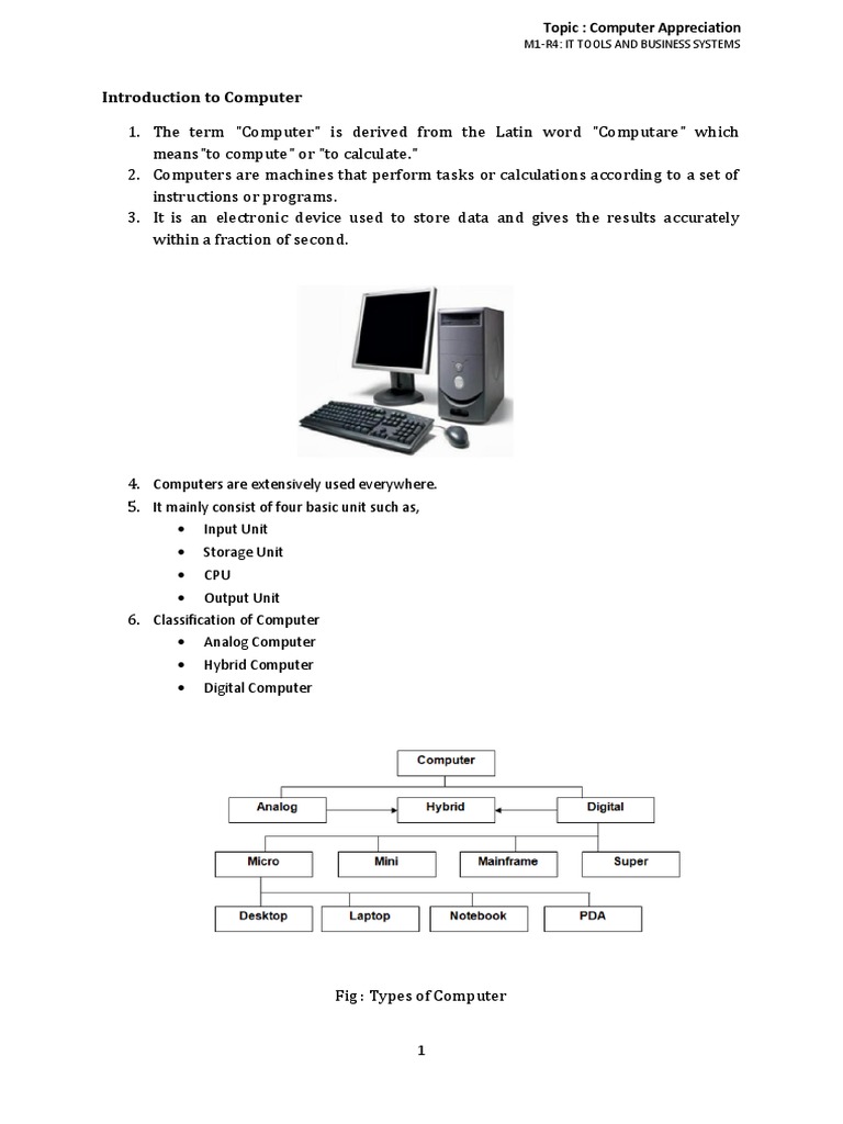 Computer Appreciation | PDF | Computer Data Storage | Central Processing Unit