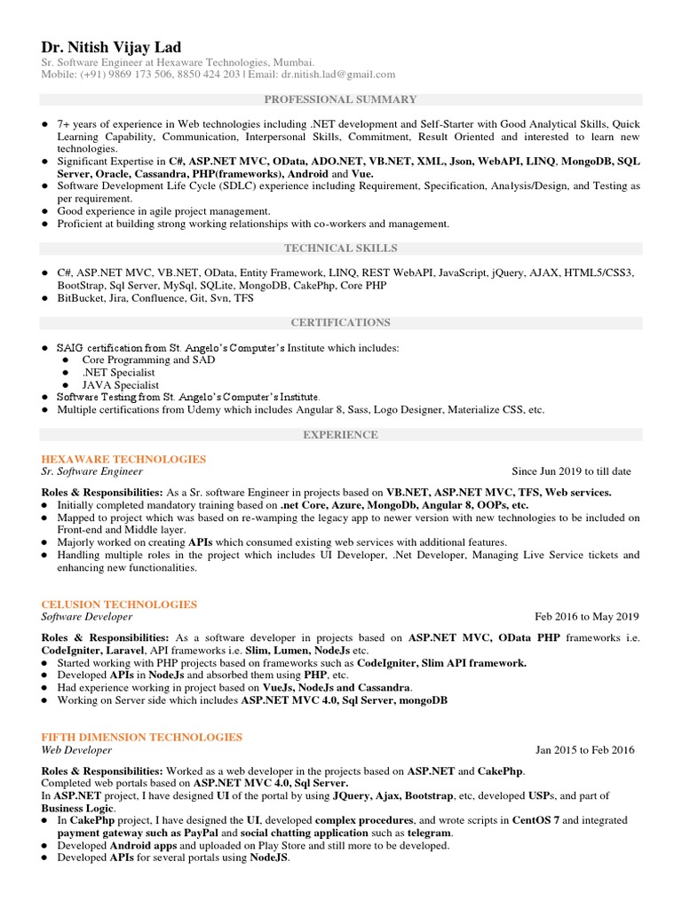 Naukri DrNitishVijayLad (7y 0m) | PDF | Ajax (Programming) | J Query