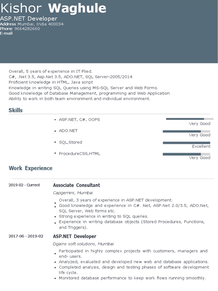 Naukri Kishordattatraywaghule (5y 0m) | PDF | Microsoft Sql Server ...