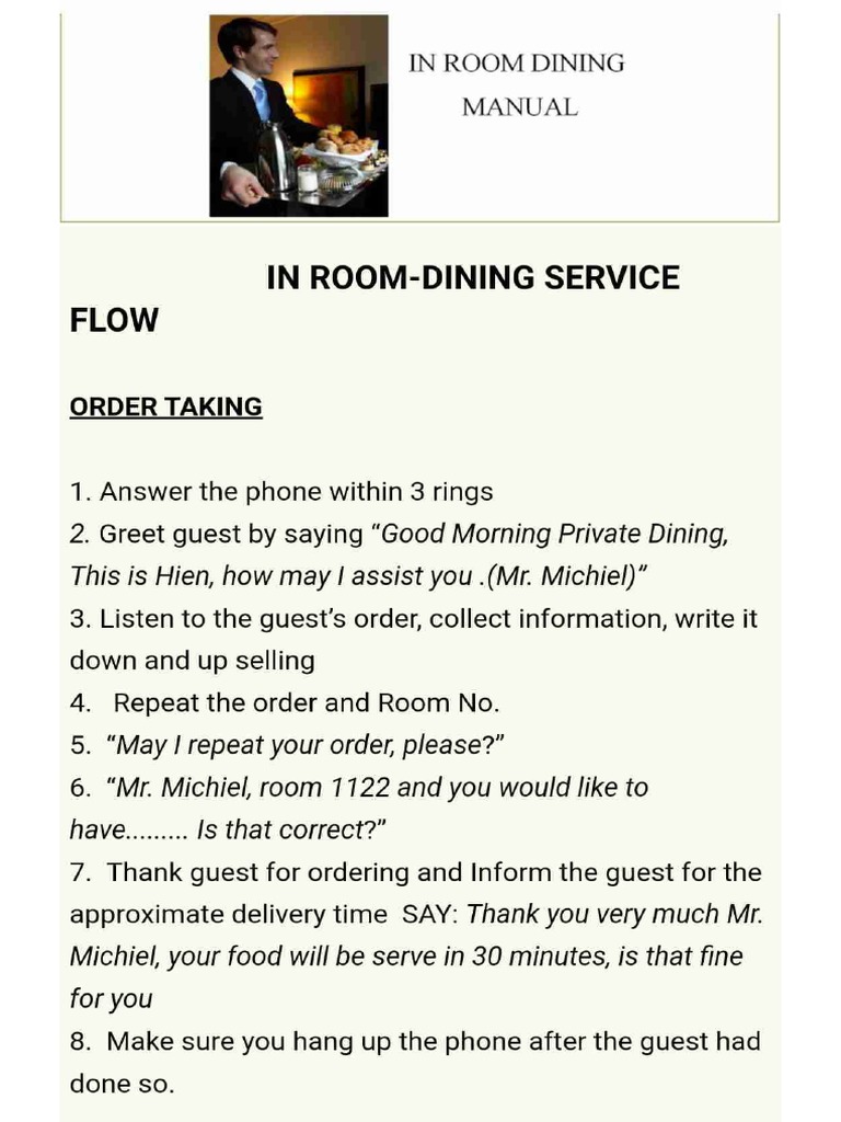 Room service tray & trolley setup (1) | PDF