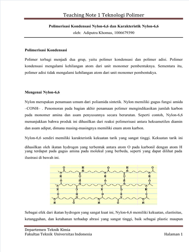 Dokumen - Tips - Polimerisasi Kondensasi Nylon | PDF