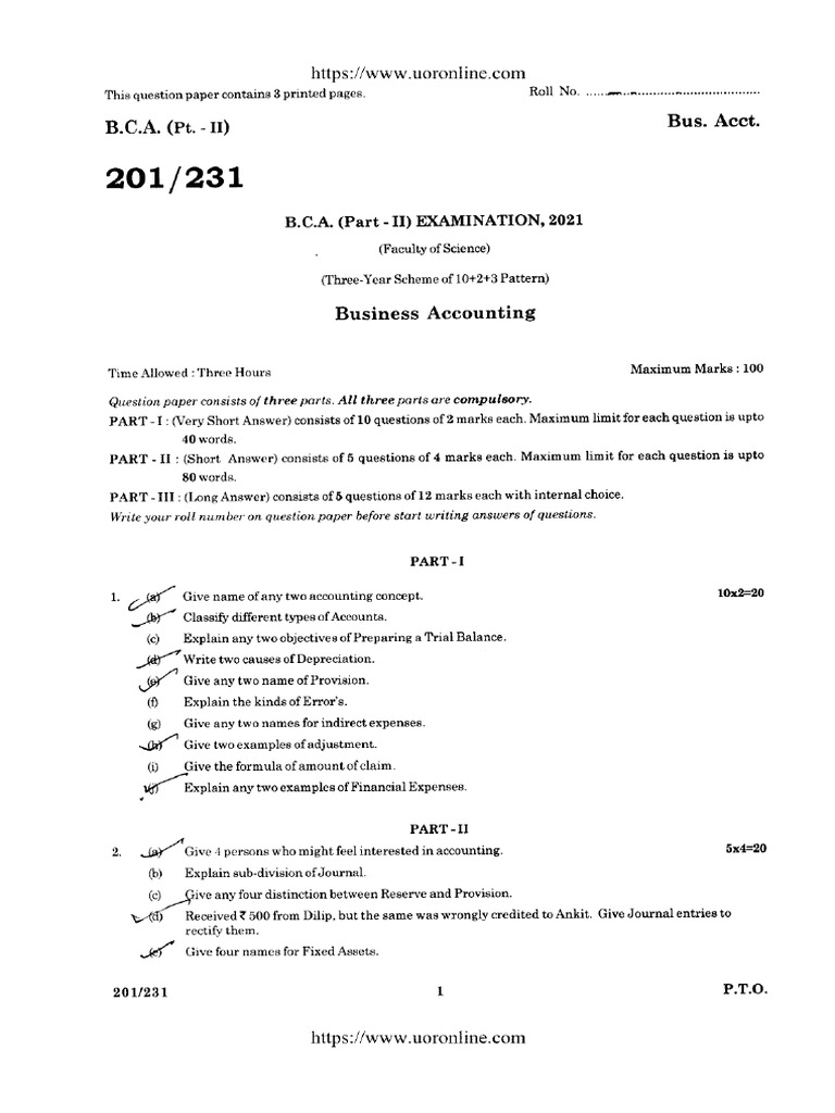 Bca Part 2 Business Accounting 201 2021 | PDF Bca Part 2 Business Accounting 201 2021 | PDF