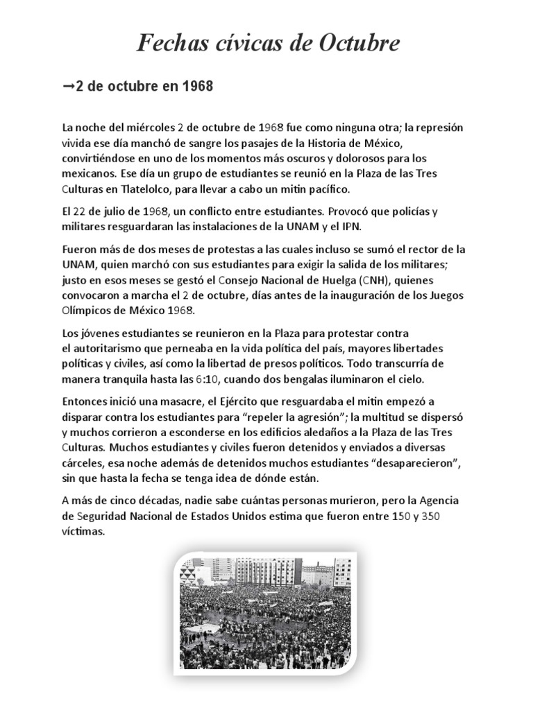 Fechas Cívicas de Octubre | PDF | Naciones Unidas | Relaciones ...
