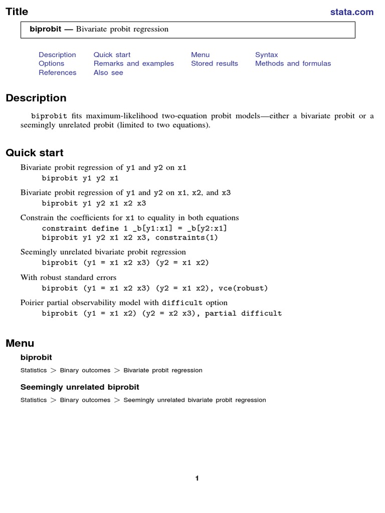 Rbiprobit | PDF | Regression Analysis | Bootstrapping (Statistics)