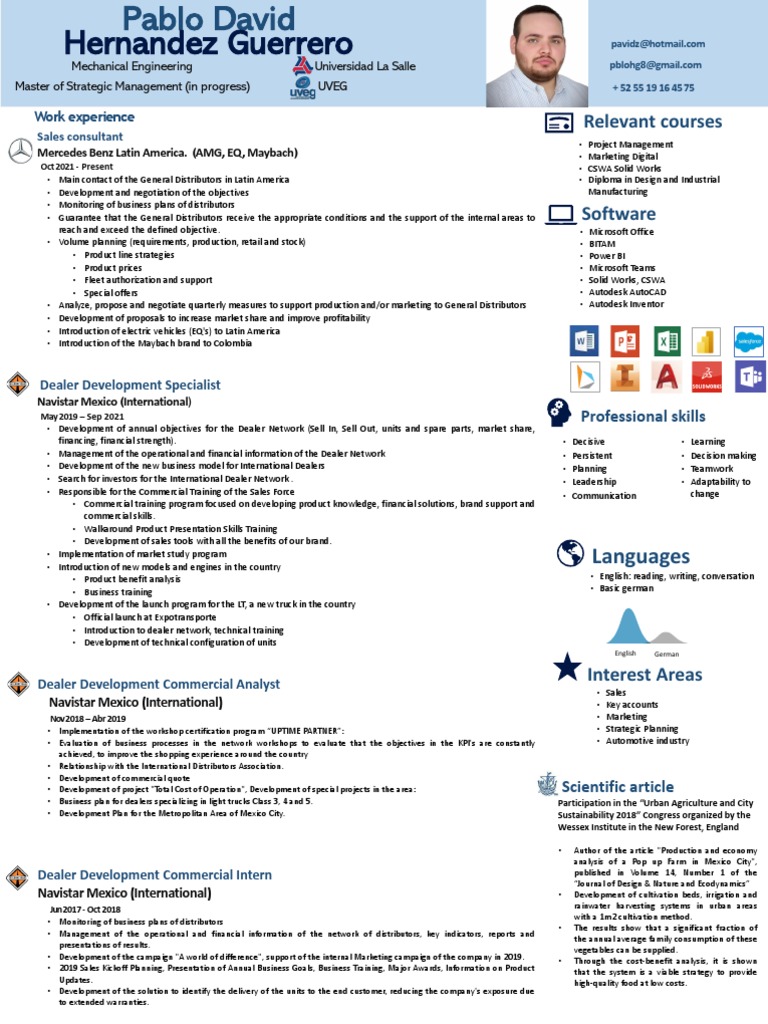 EN Pablo Hernandez CV 2022 | PDF | City | Marketing