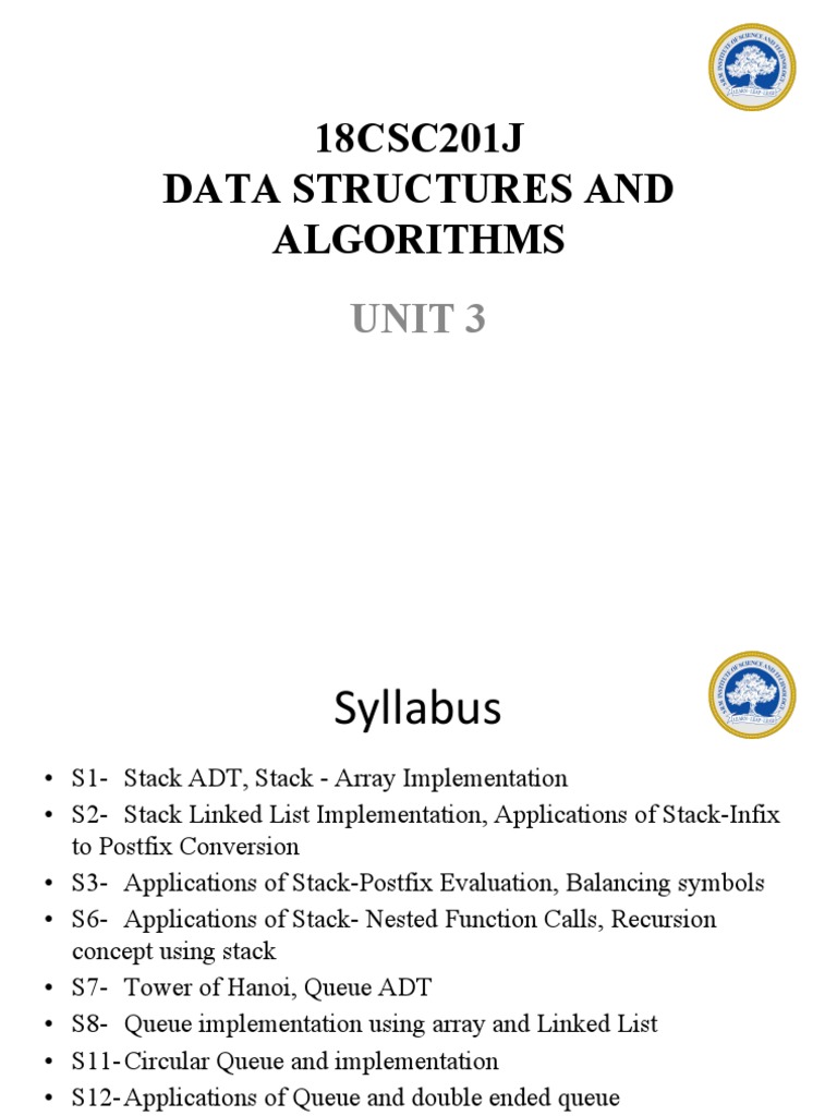 Unit 3 | PDF | Queue (Abstract Data Type) | Array Data Structure