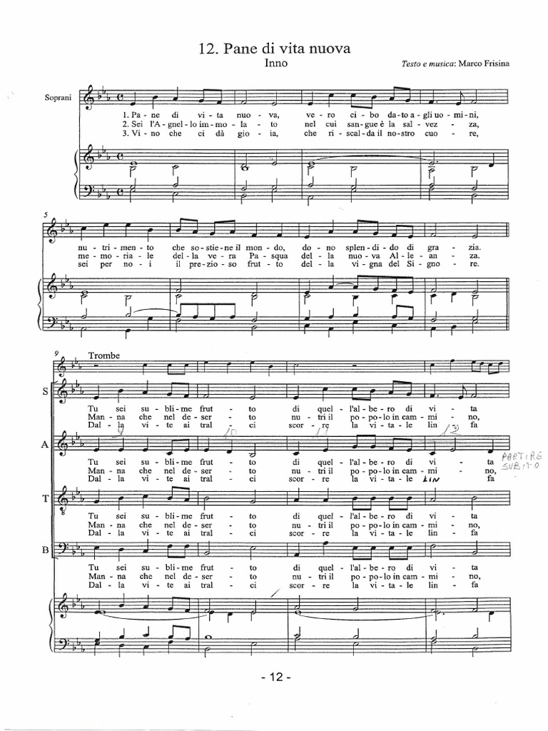 Pane Di Vita Nuova Frisina | PDF