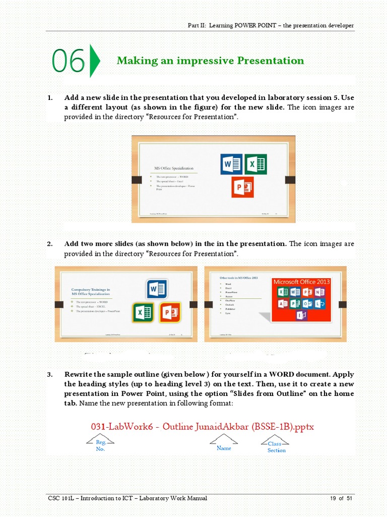 Lab Manual - ICT - Lab6 - Powerpoint | PDF