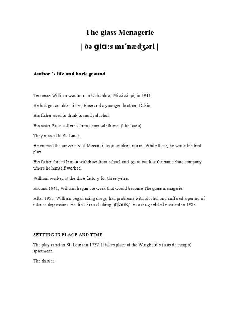 The Glass Menagerie | PDF | Dust Bowl | Agriculture