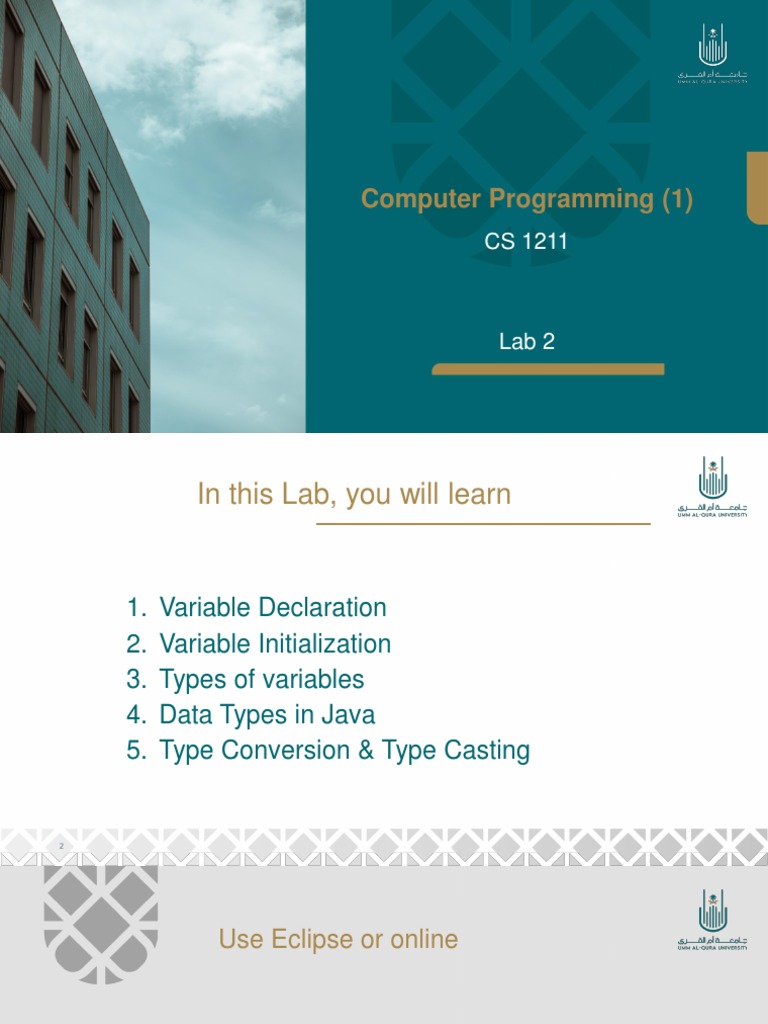 Lab 2 Pdf Data Type Variable Computer Science 