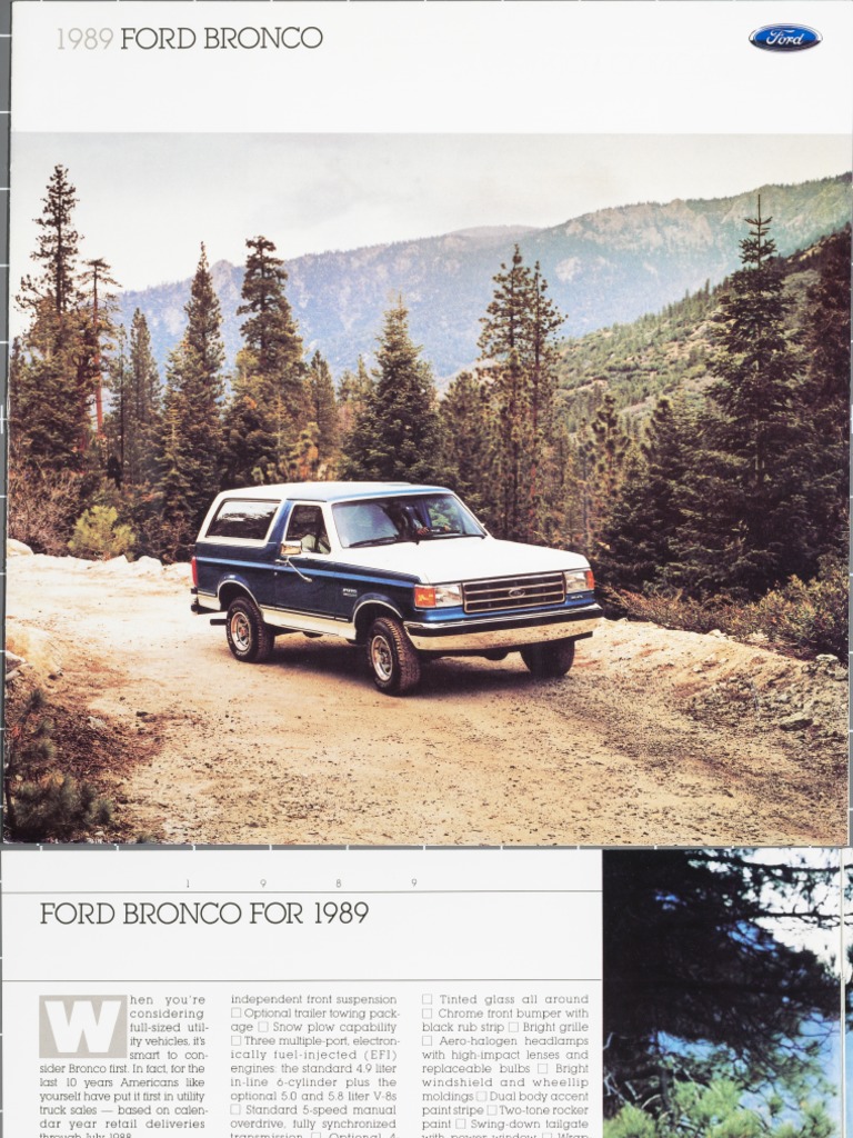 89 Ford Bronco Brochure | PDF
