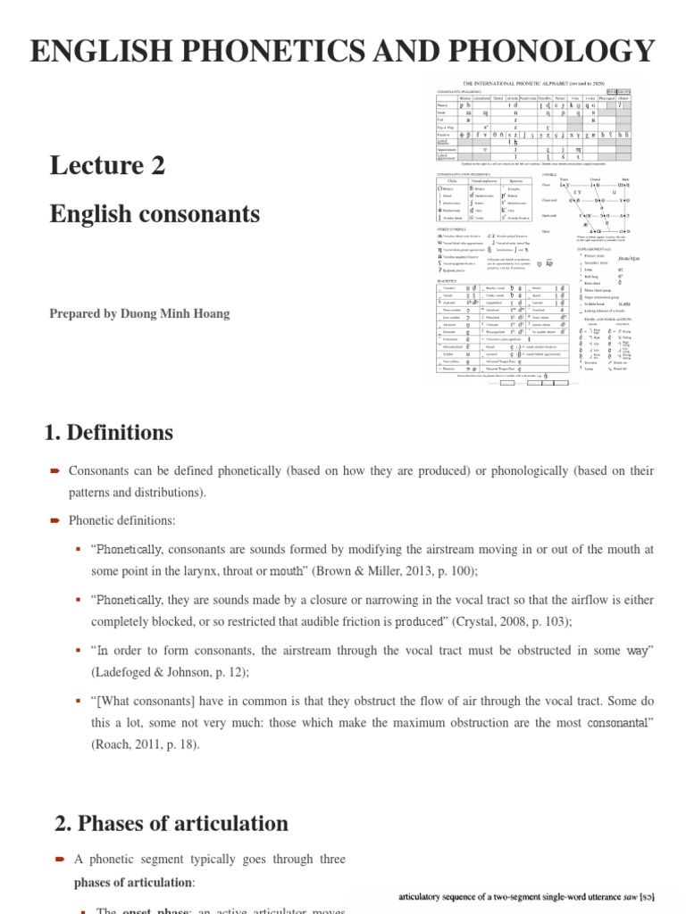 Lecture 2 - English Consonants (PPT Slides) | PDF | Consonant | Human Communication