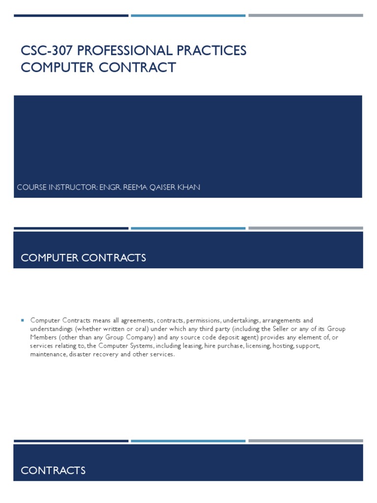8 Computer Contracts | PDF | Prices | Contractual Term
