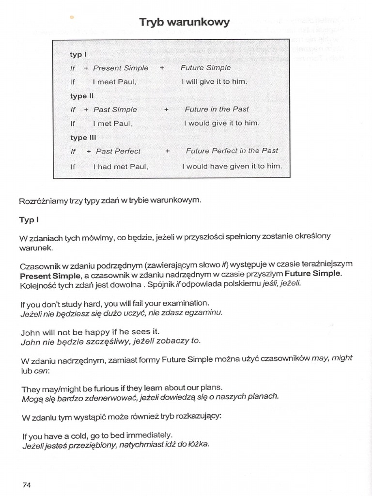 CONDITIONALS Teoria I Ćwiczenia | PDF