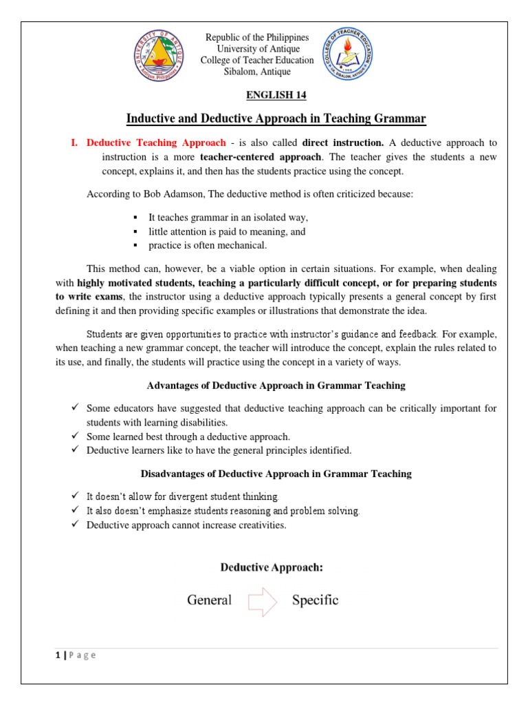 GROUP 2 - Handouts For Deductive and Inductive Approach | Download Free ...