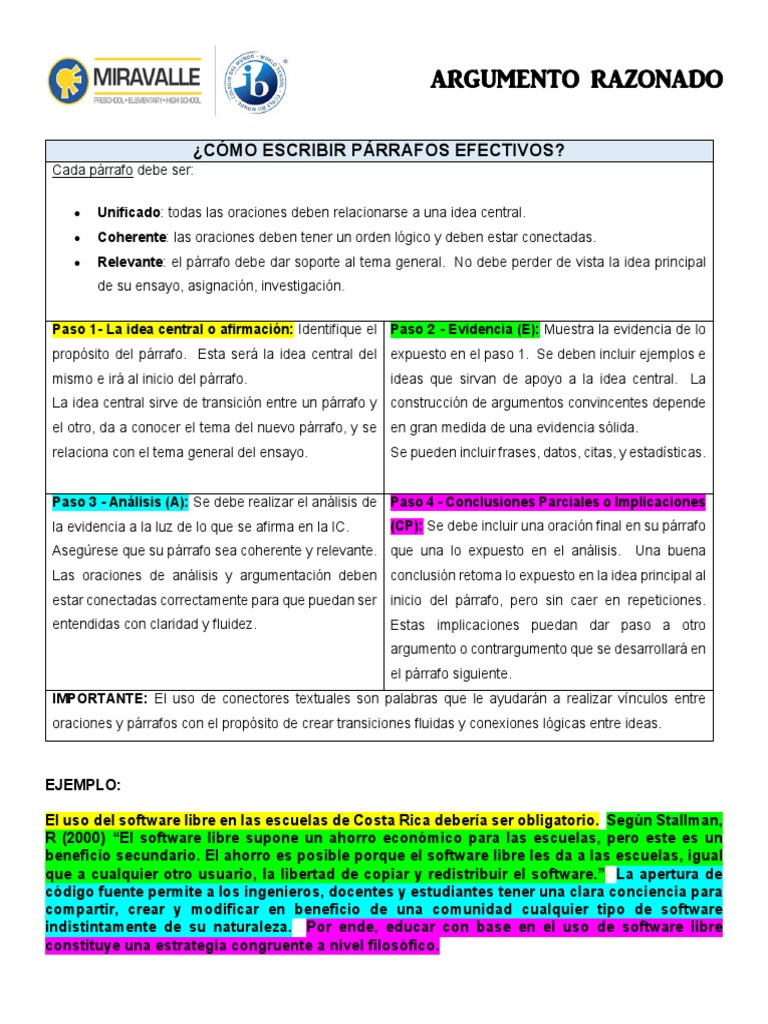 Estructura del Argumento Razonado | PDF | Software libre | Hora