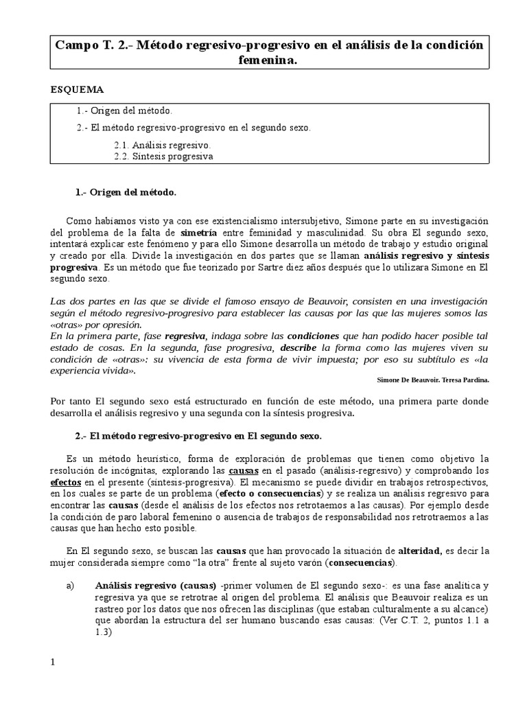 2 Método Regresivo-Progresivo | PDF | Mujer | Psicoanálisis