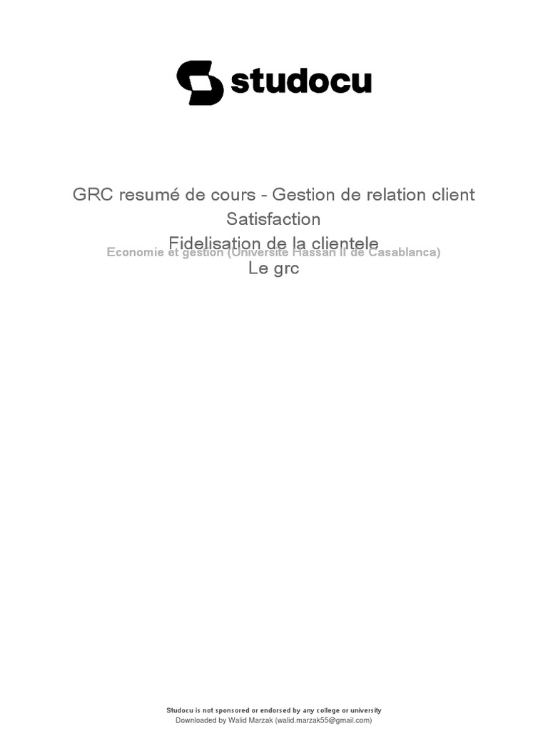 GRC : Stratégies de fidélisation client | PDF | Gestion de la relation ...