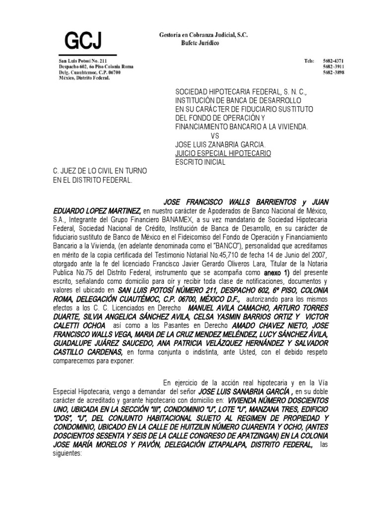 Demanda Jose Luis Zanabria Garcia | PDF | Interés | Bancos Demanda Jose Luis Zanabria Garcia | PDF | Interés | Bancos