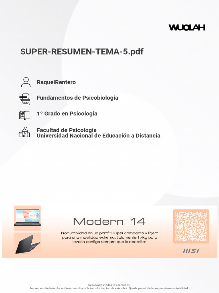 Resumen Tema 5 | PDF | Adaptación | Comportamiento