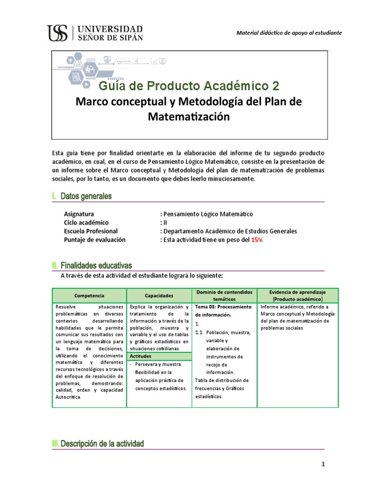 Guia de Producto Academico - 2 | PDF | Matemáticas | Estadísticas