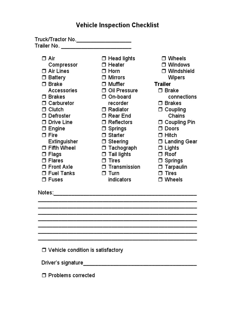 Vehicle-Inspection-Checklist | PDF