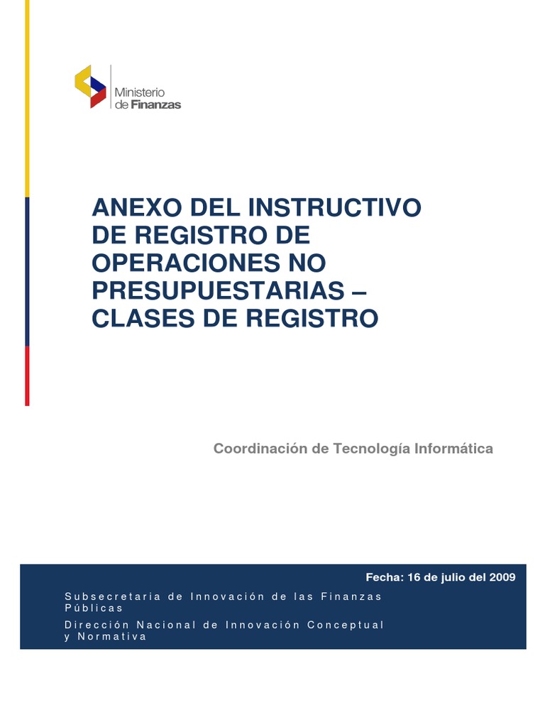 RUP-DS-088 Anexo Del Instructivo de Operaciones No Presupuestarias ...