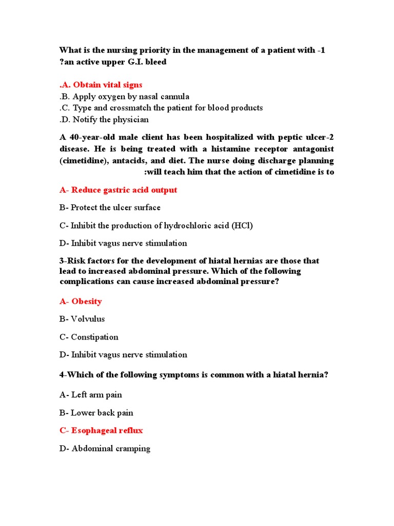 Model Answer For Questions - GIT | Download Free PDF | Bariatric Surgery | Clinical Medicine