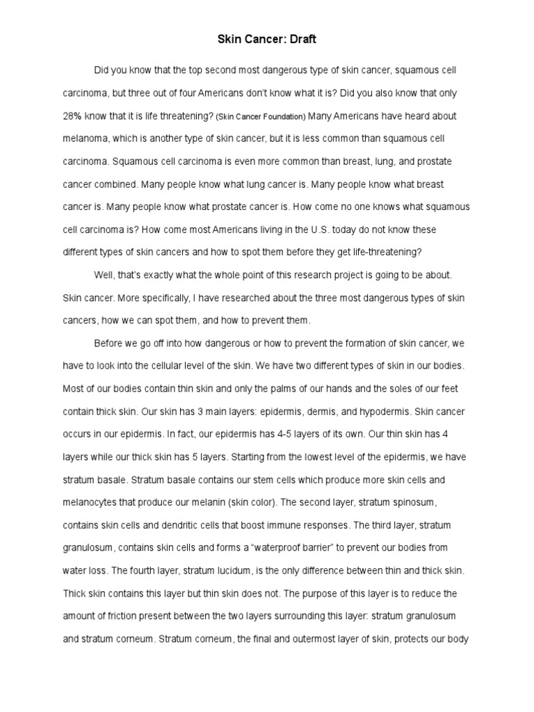 Skin Cancer Research Paper 1 | PDF | Skin Cancer | Skin