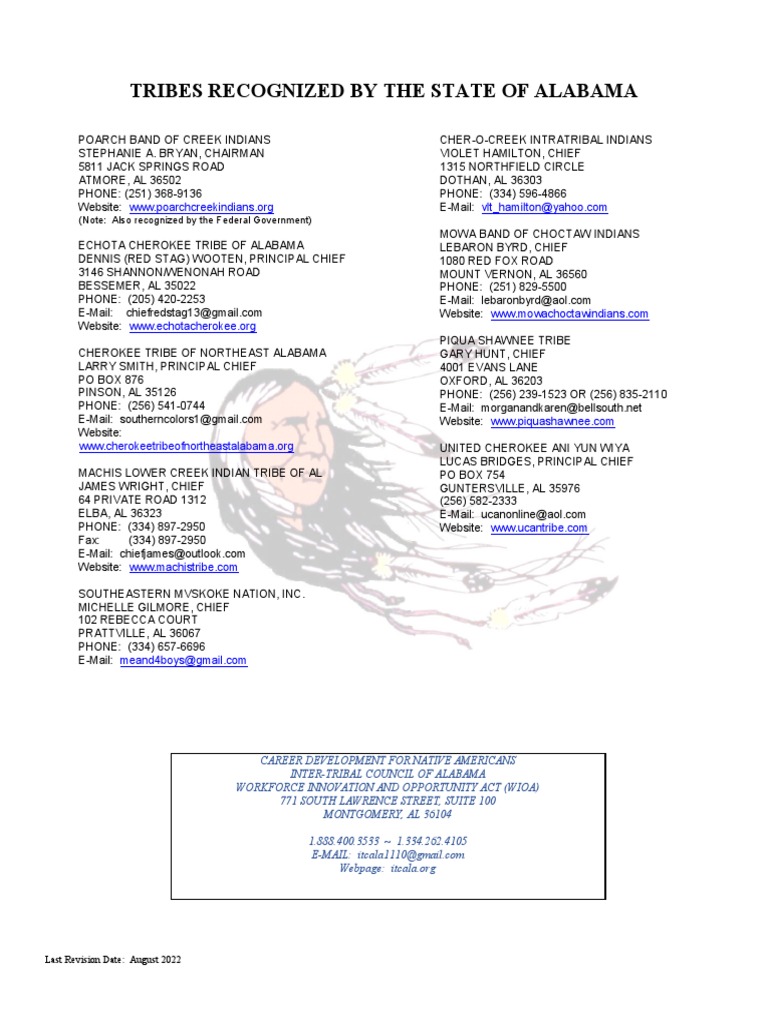 Alabama Indian Affairs Commision: Tribes | PDF | Native American Tribes ...