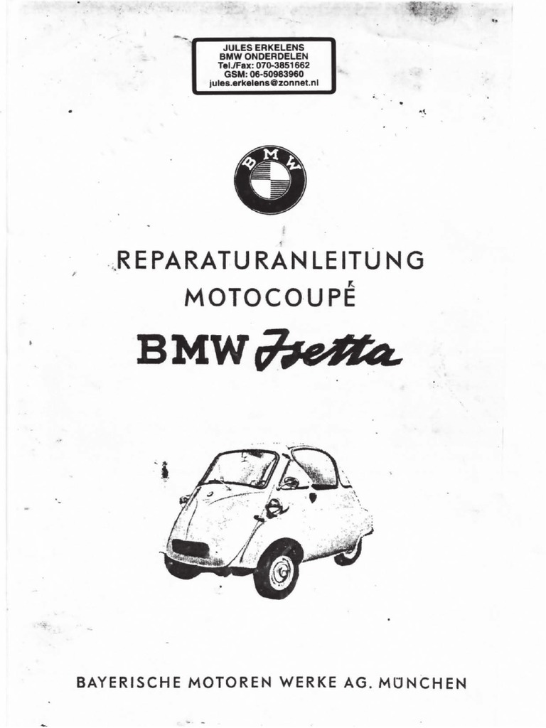 Reparaturanleitung Motocoupe BMW Isetta | PDF