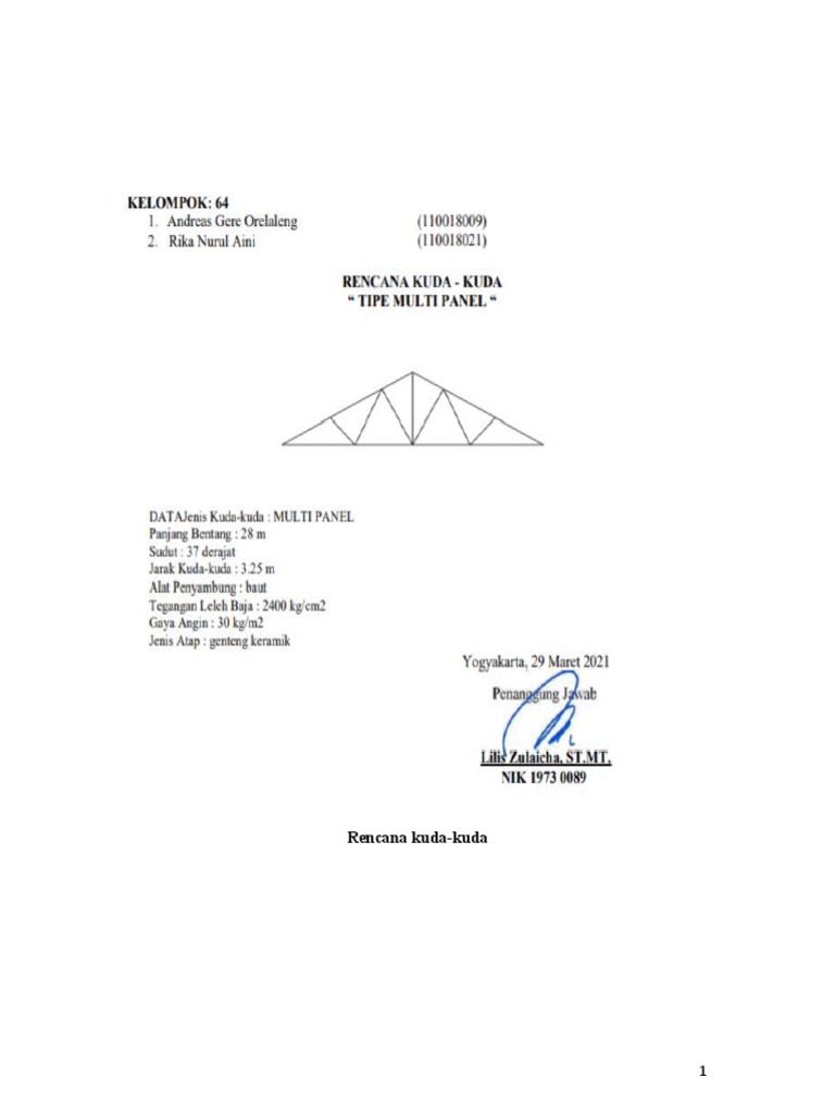 Perencanaan Jarak Gording Atap | PDF