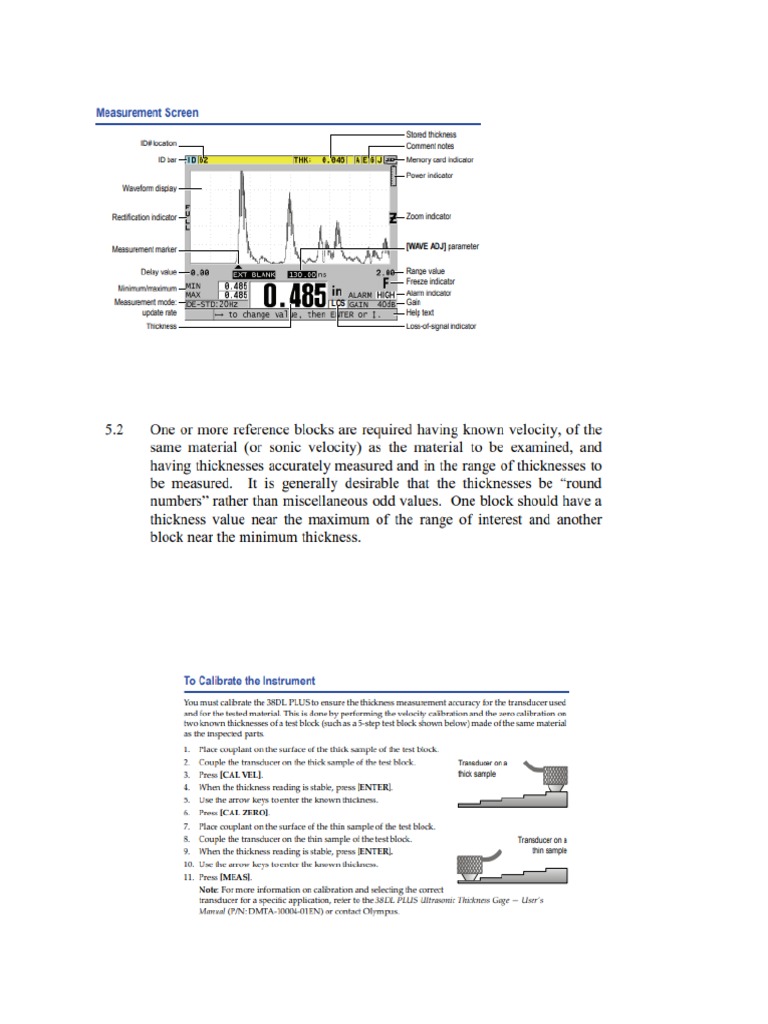 Calibration Guide for A-Scan Measurements | PDF | Teaching Methods ...