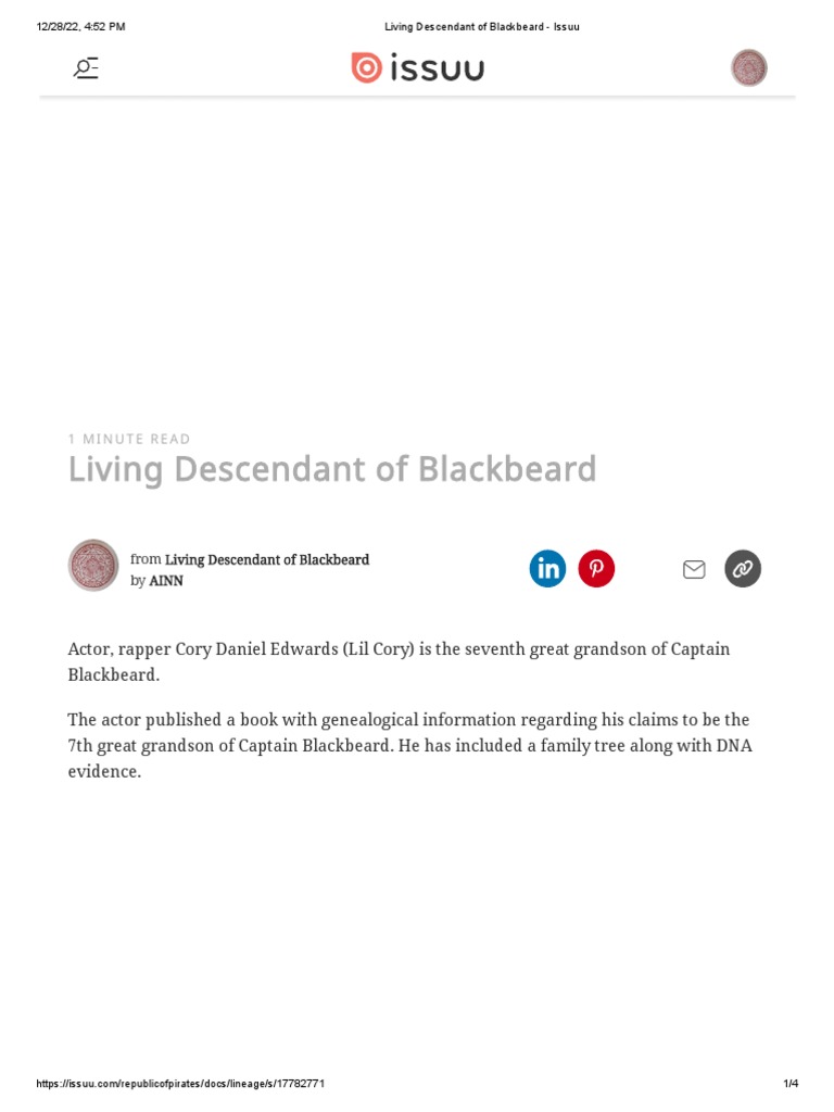 Living Descendant of Blackbeard | PDF | Cherokee | Communication Living Descendant of Blackbeard | PDF | Cherokee | Communication