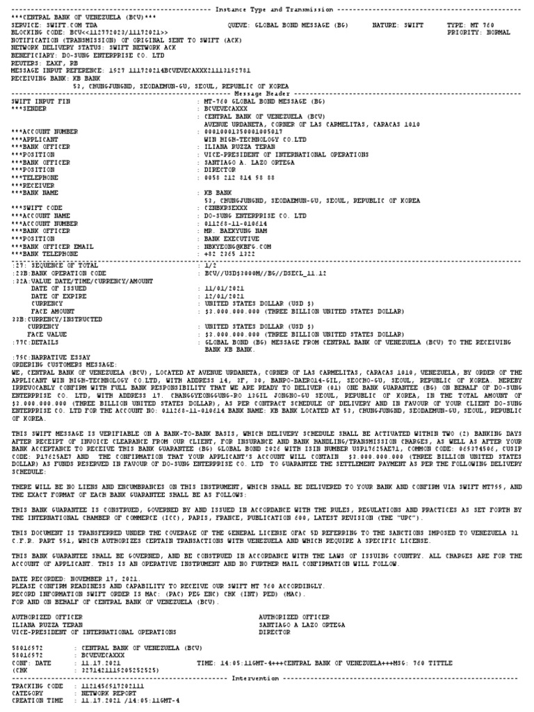 SwiftMT760 Message-Answer | PDF | Banks | United States Dollar