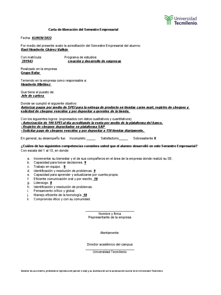 Carta de Liberacion Editada | PDF | Economias