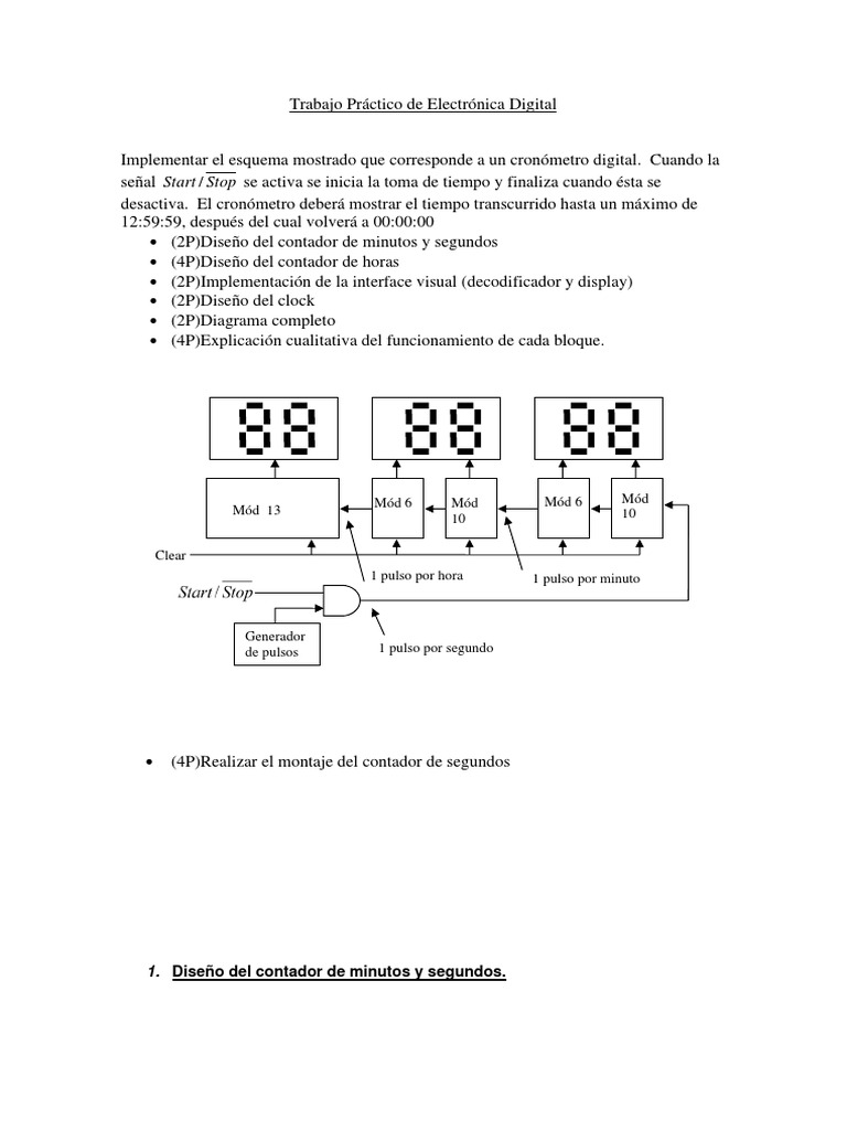 Cronómetro Digital | PDF | Ciencias de la Computación | Ingenieria Eléctrica