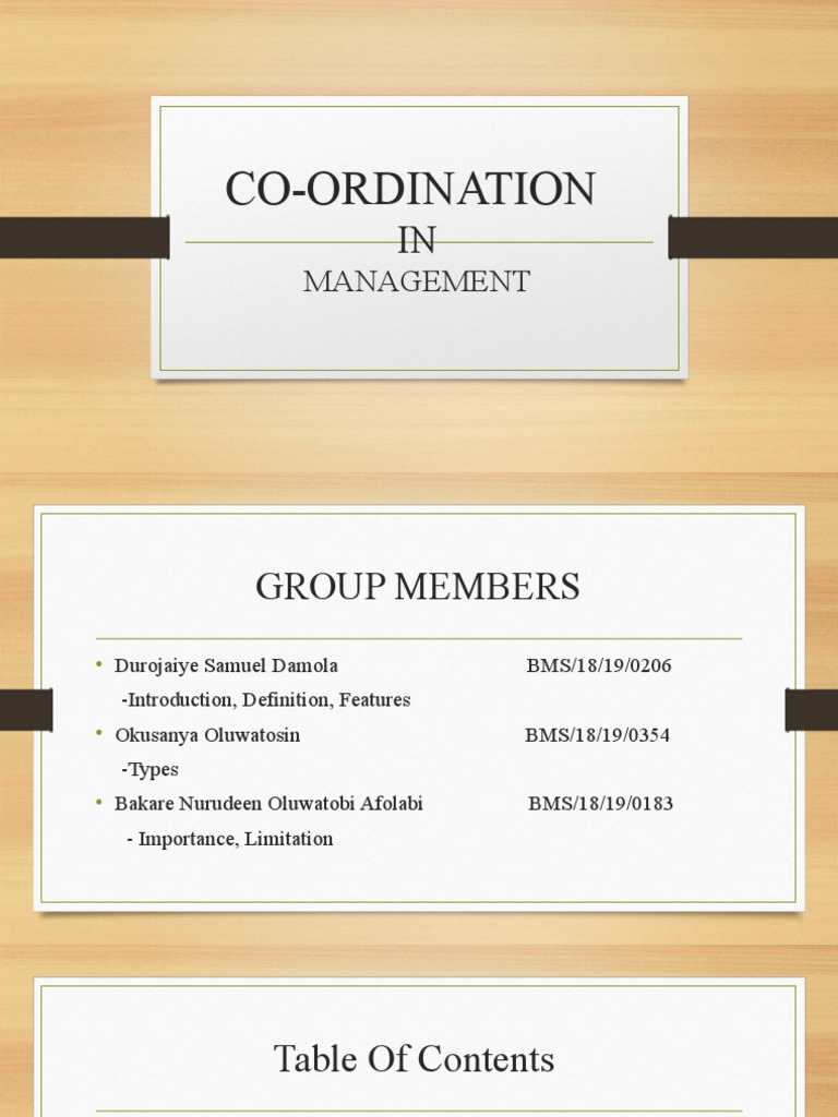 Management Coordination Guide | PDF | Team Building | Behavioural Sciences