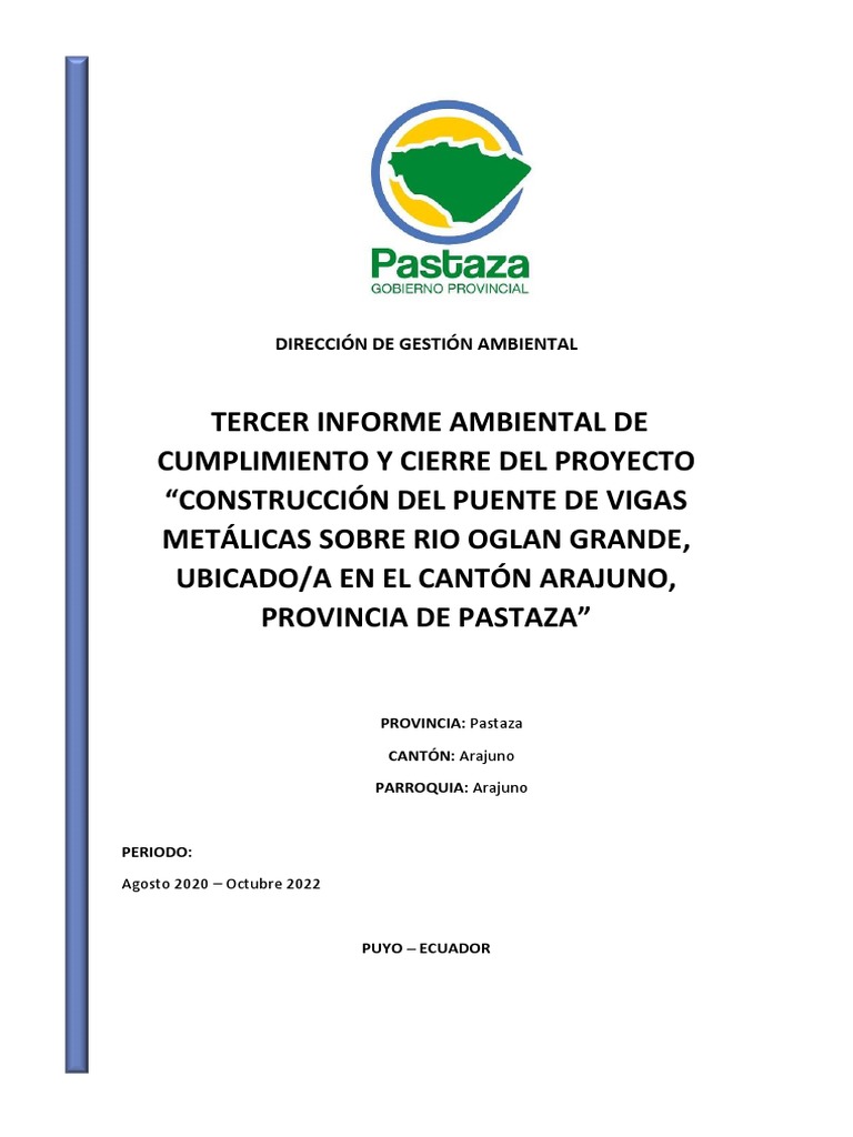 3IAC CONSTRUCCIÓN DEL PUENTE DE VIGAS METÁLICAS SOBRE RIO OGLAN GRANDE ...