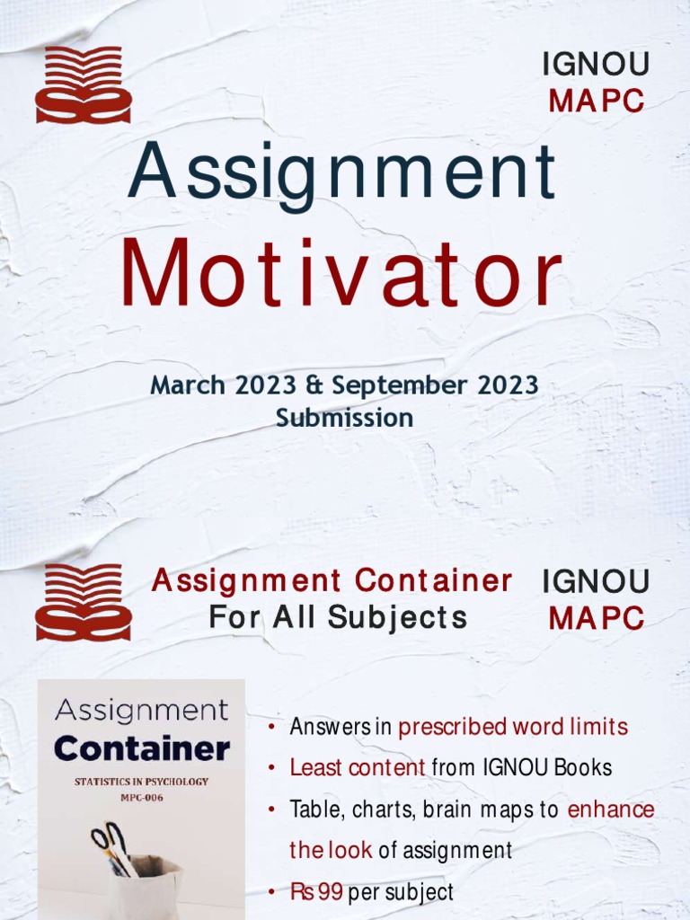 1st Year Assignment Motivator 2023 | PDF